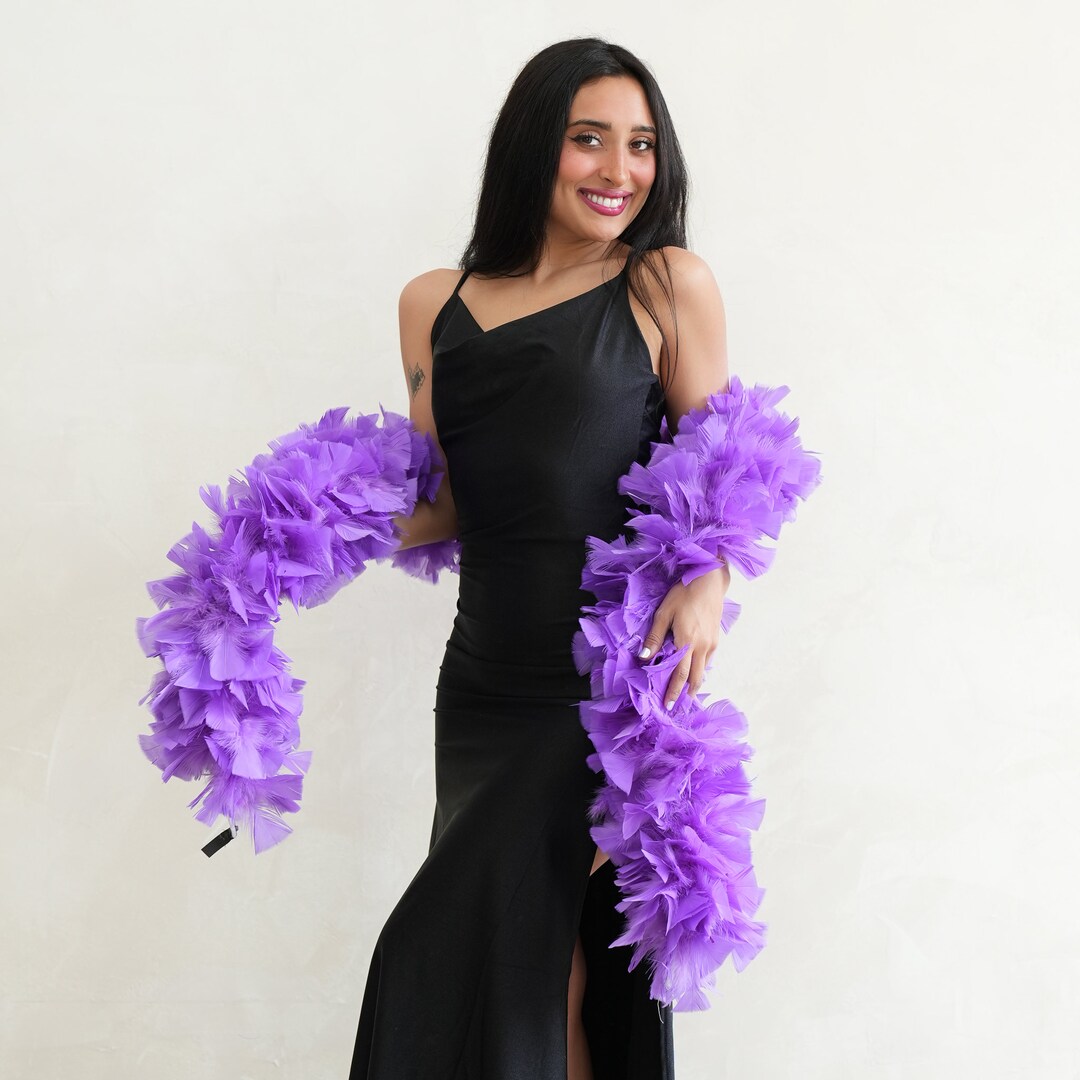 LAVENDER Turkey Feather Boa - Large Economy Feather Boa for Carnival ...