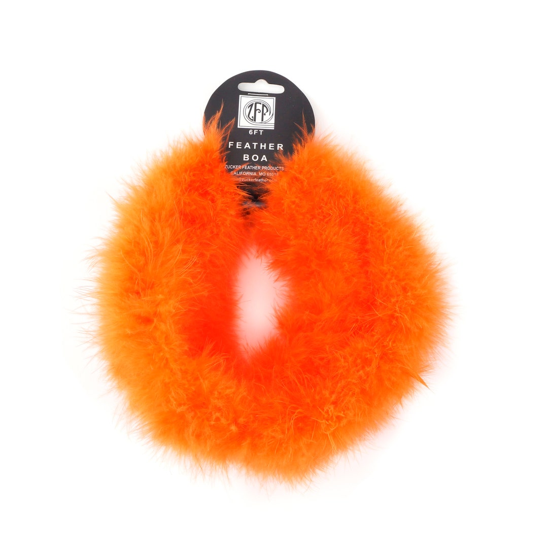 Marabou Feather Craft Boas, 15 Gram Orange Marabou Boa, 2 Yards for DIY ...