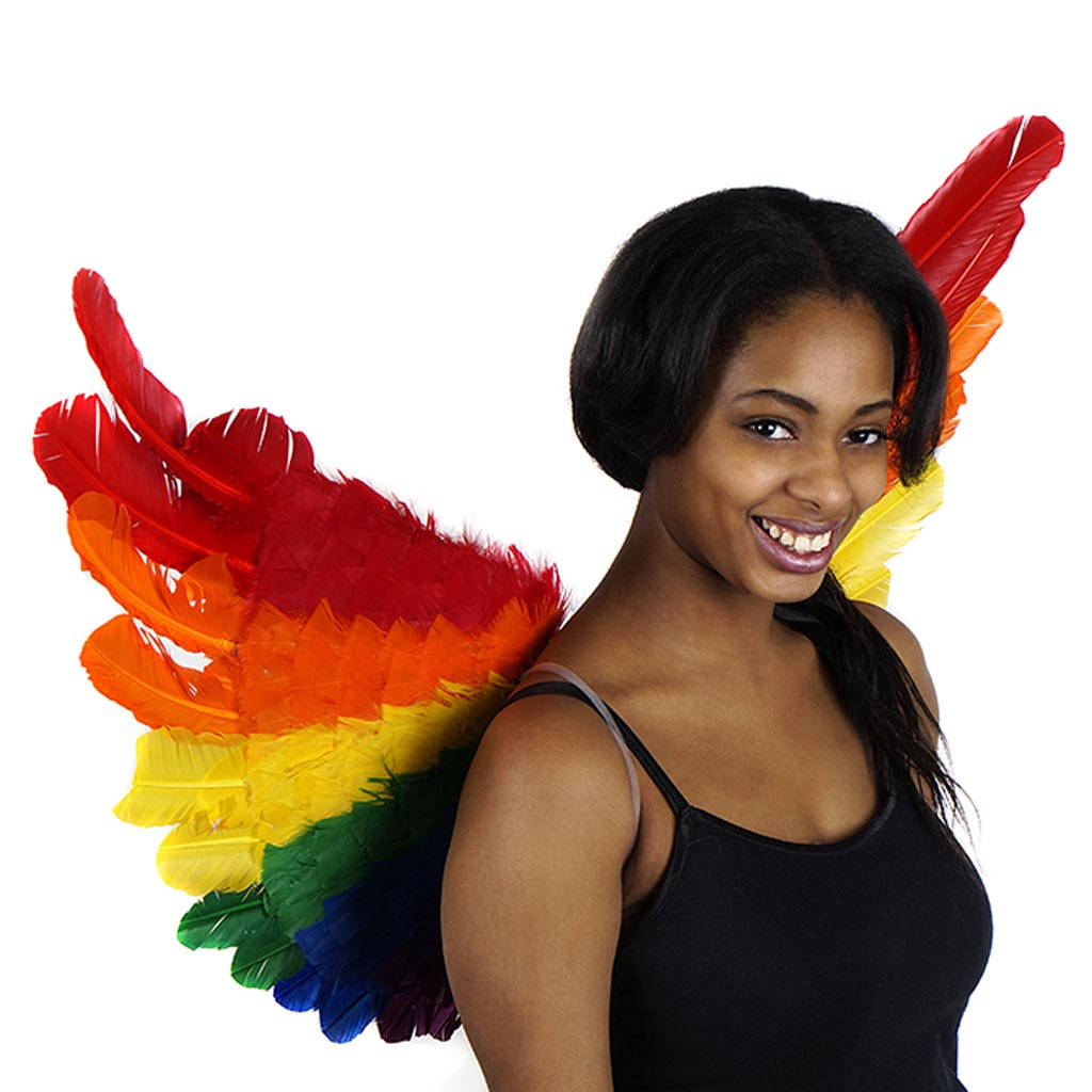 Rainbow PRIDE Feather Wings Carnival Costume Festival Wings - Etsy Israel