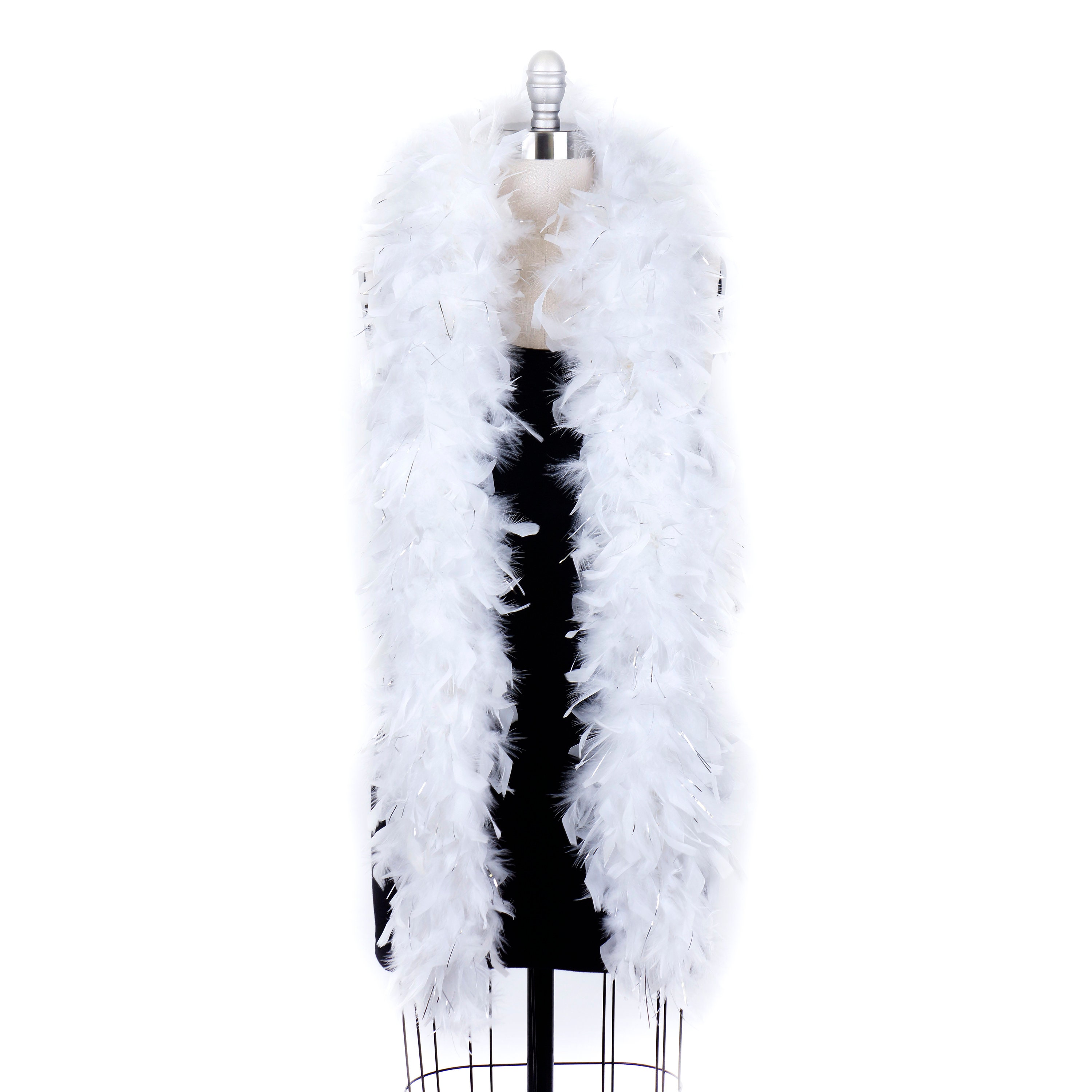 WHITE/SILVER Chandelle Feather Boas Heavy Weight W/lurex - Etsy