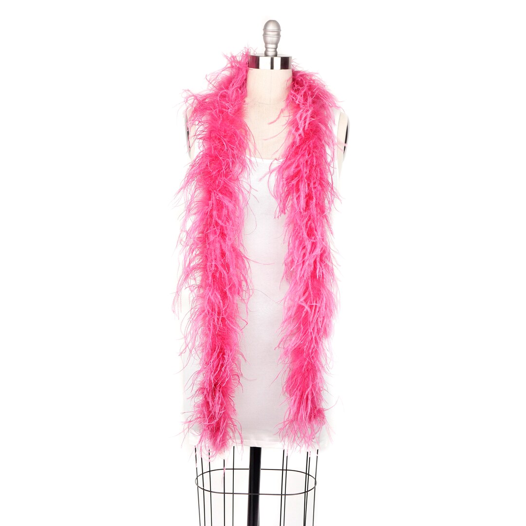 2 Ply Ostrich Feather Boa RASPBERRY 2 Yards for Fashion, Accessory ...