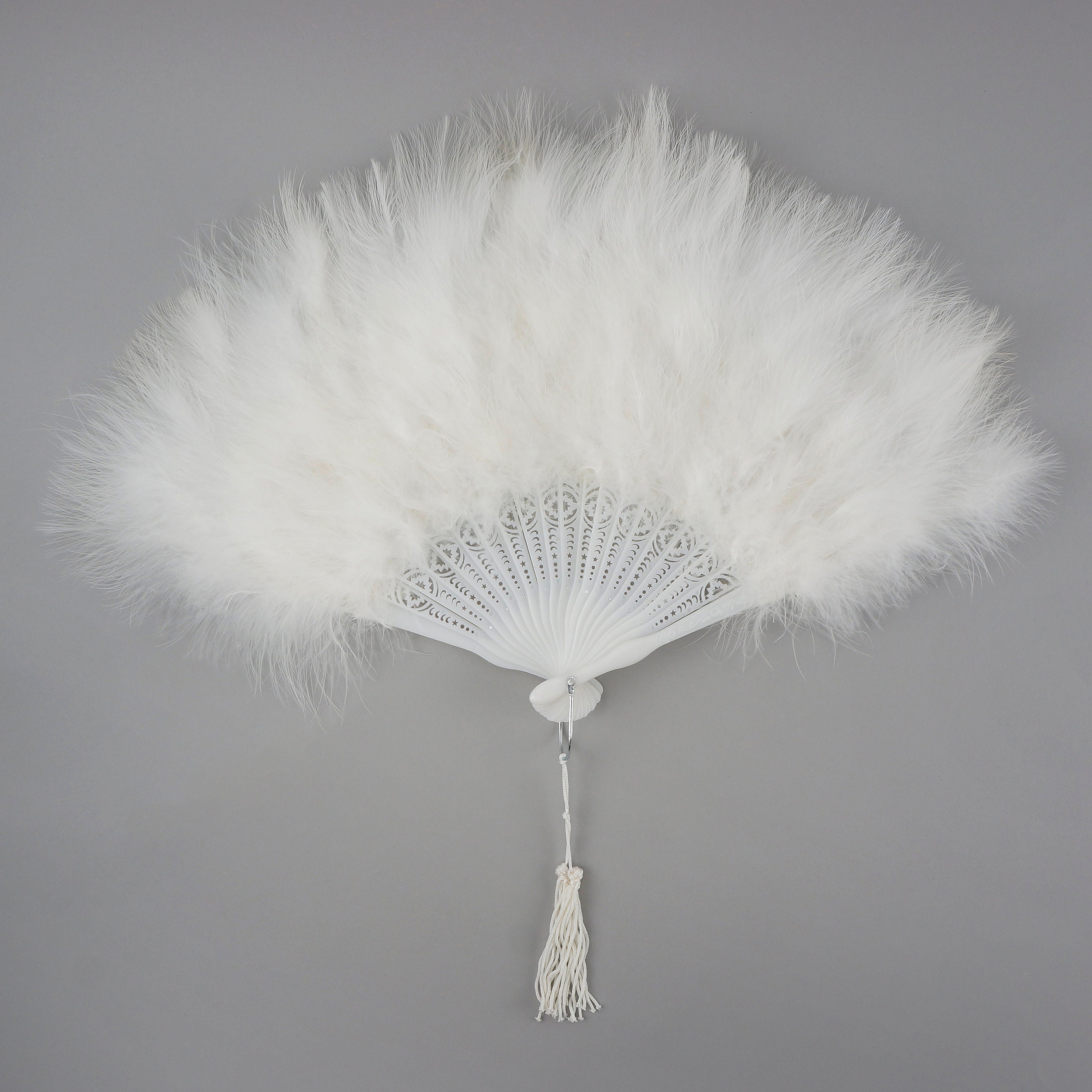 White Feather Fan Small Marabou Feather Fan Cheap Feather - Etsy