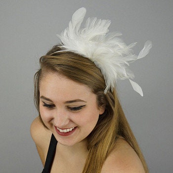 White Feather Headband for Special Event Prom and Bridal | Etsy