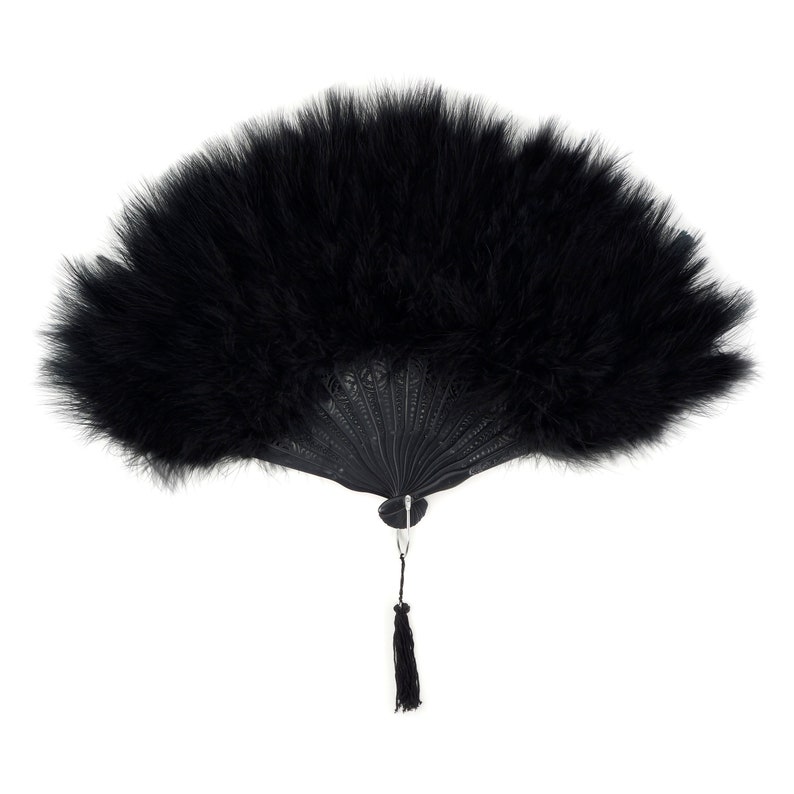 Black Feather Fan, Small Marabou Feather Fan, Cheap Feather Fan for ...