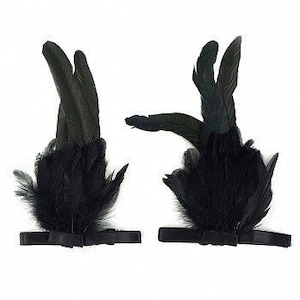 BLACK Feather Flair Cuffs - Costume Feather Wrist Cuffs, Ankle Cuffs ...