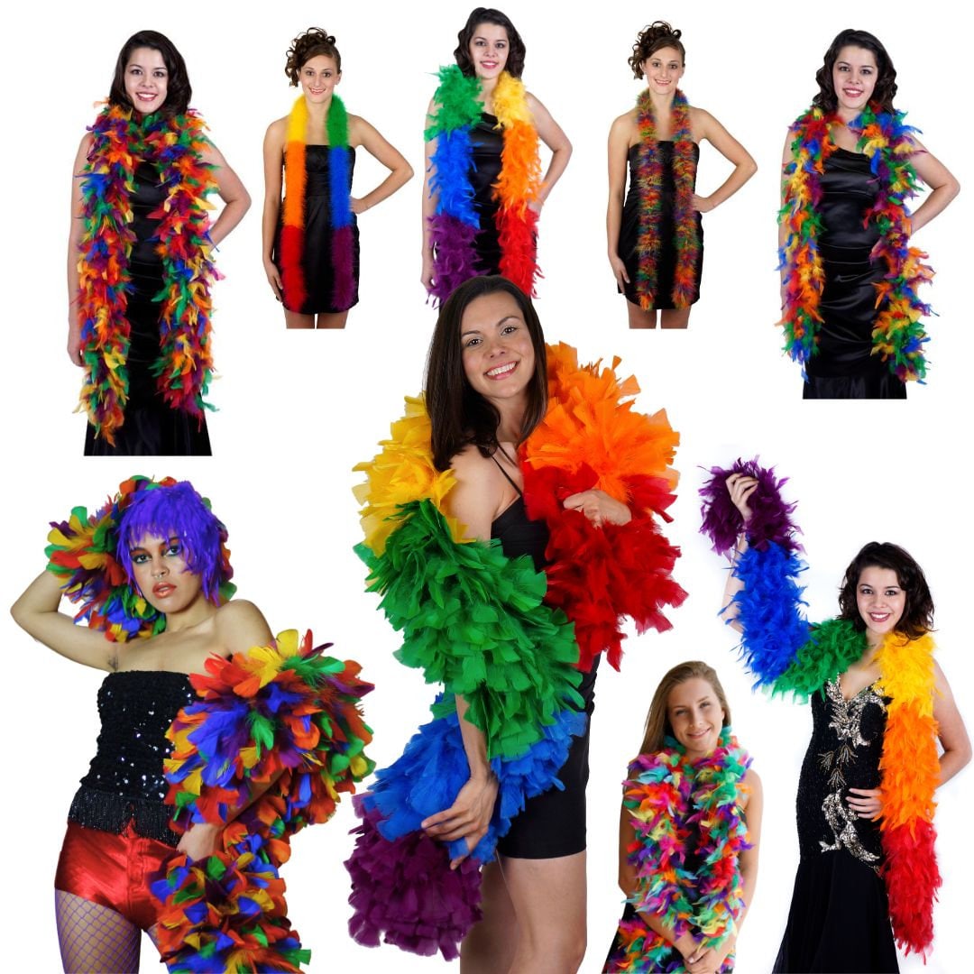 Rainbow Feather Boa Collection, Feather Boa for Pride, Festival ...