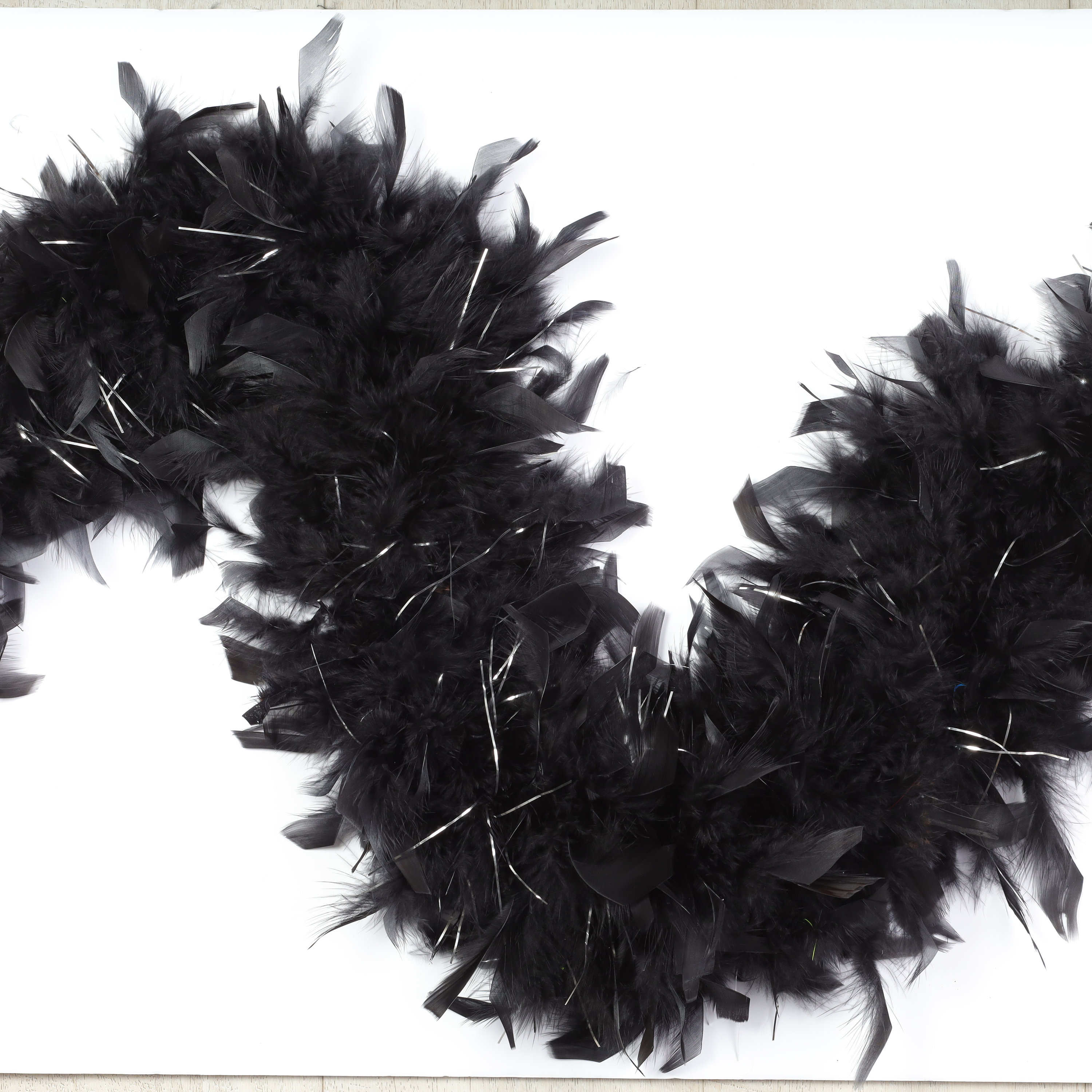 Chandelle Feather Boas Heavy Weight W/lurex BLACK/SILVER - Etsy