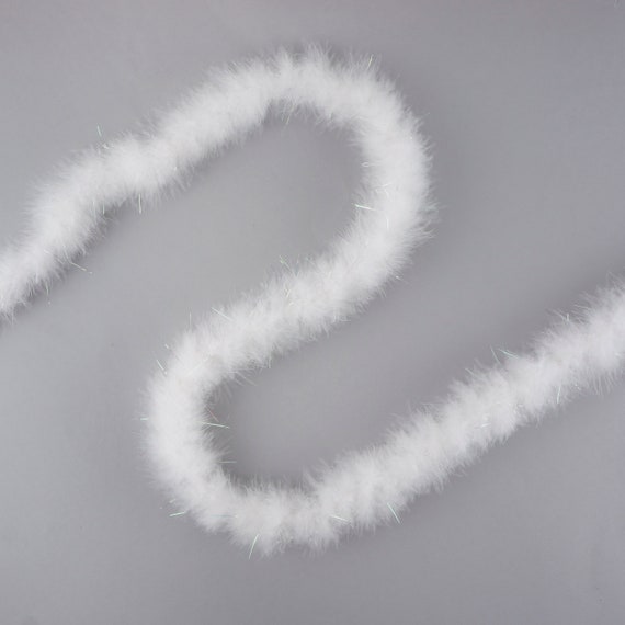 Marabou Feather Craft Boa 15 Gram White With Opal Lurex | Etsy