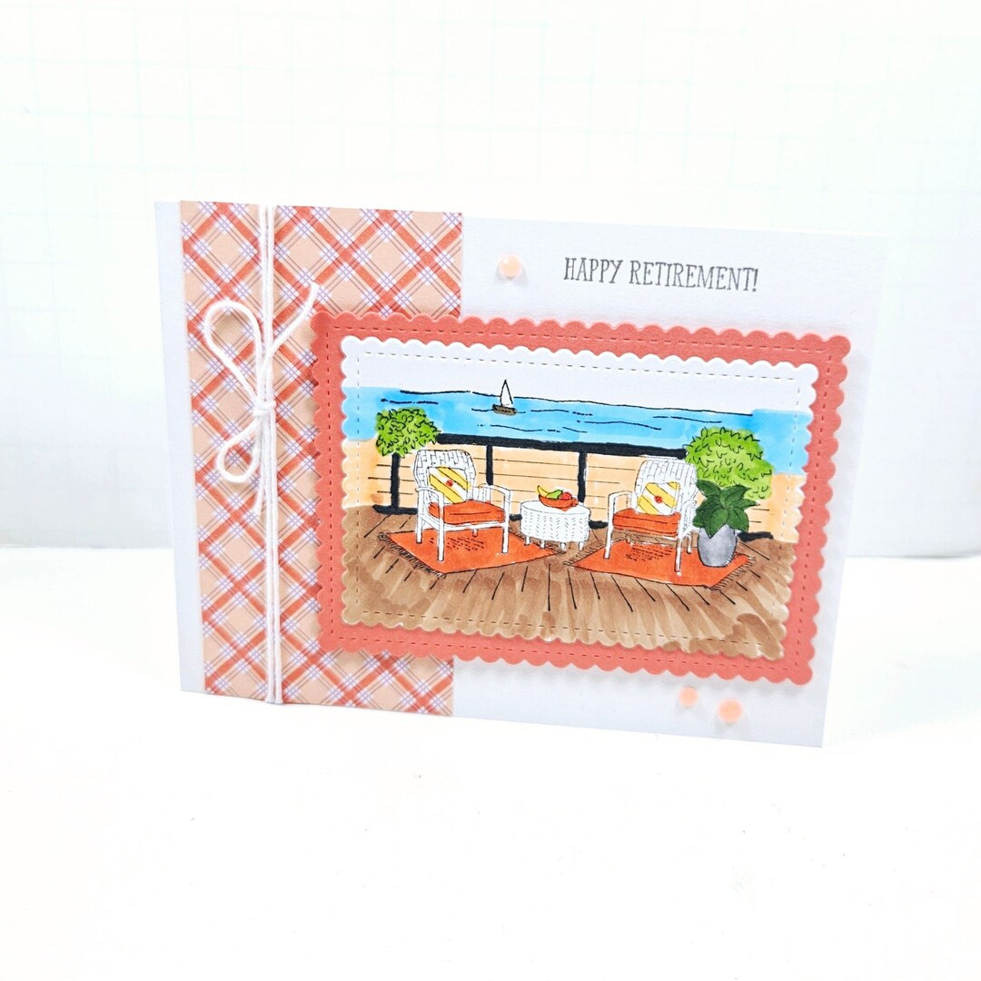 Retirement Card - Beach Scene - Beach Chairs - Happy Retirement - Ocean ...