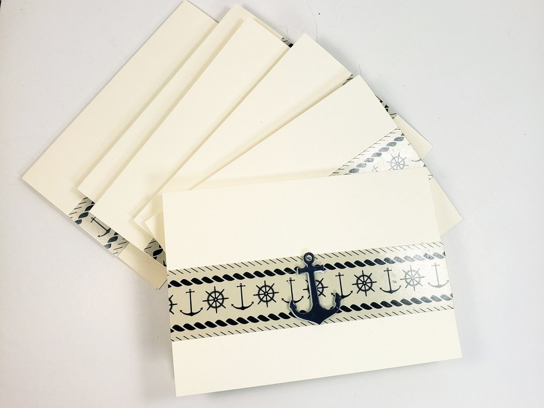 Nautical Note Cards - Anchor Note Cards - Coastal Note Cards ...