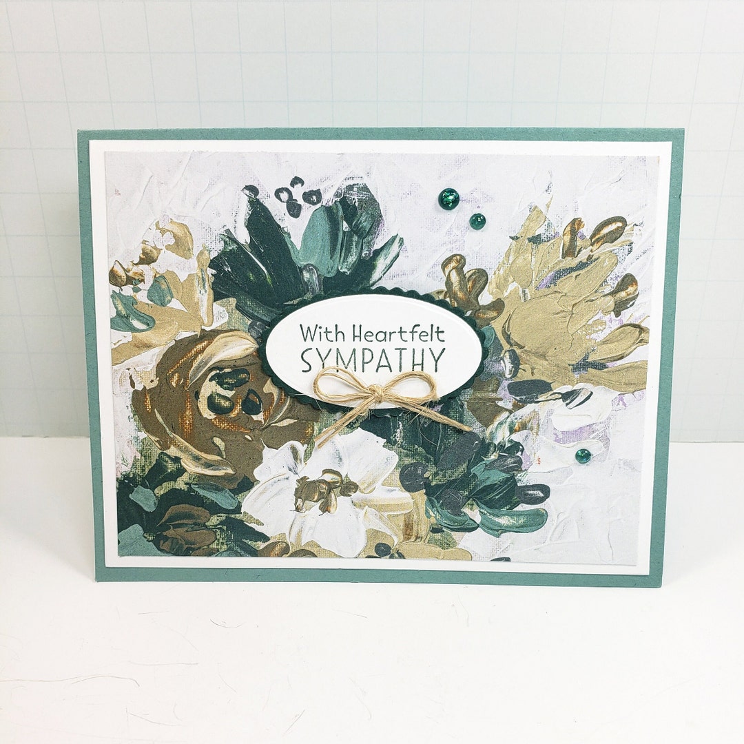 Sympathy Card - Heartfelt Sympathy - Floral Sympathy - Abstract Floral ...