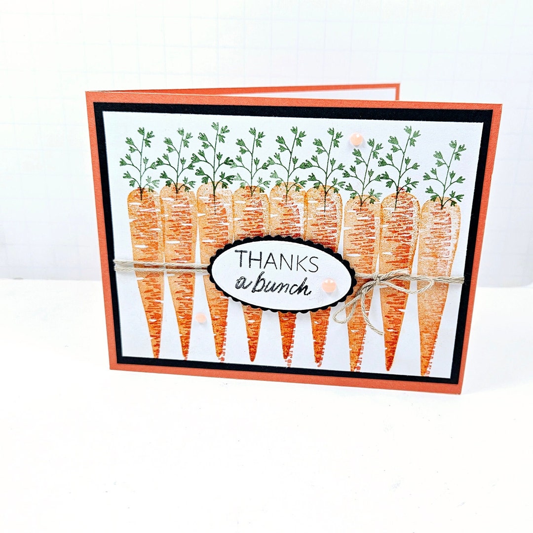 Thank You Card - Carrots Thank You Greeting - Thanks a Bunch - Blank ...