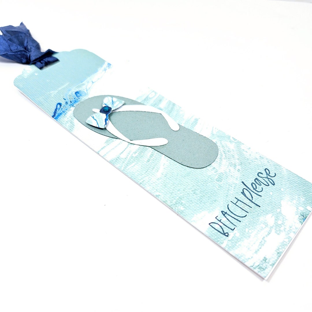 Bookmark - Flip Flop Bookmark - Summer Reading - Handmade Bookmark ...