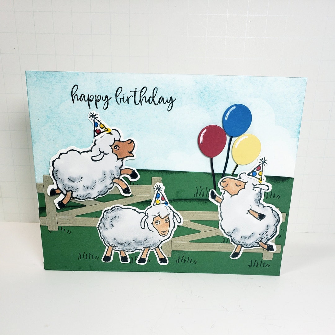 Birthday Card - Happy Birthday Greeting - Sheep -birthday Sheep -party ...