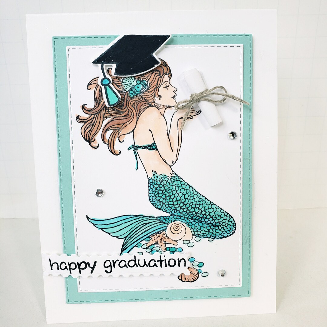 Graduation Card - Mermaid Graduation Card -happy Graduation - Beach ...