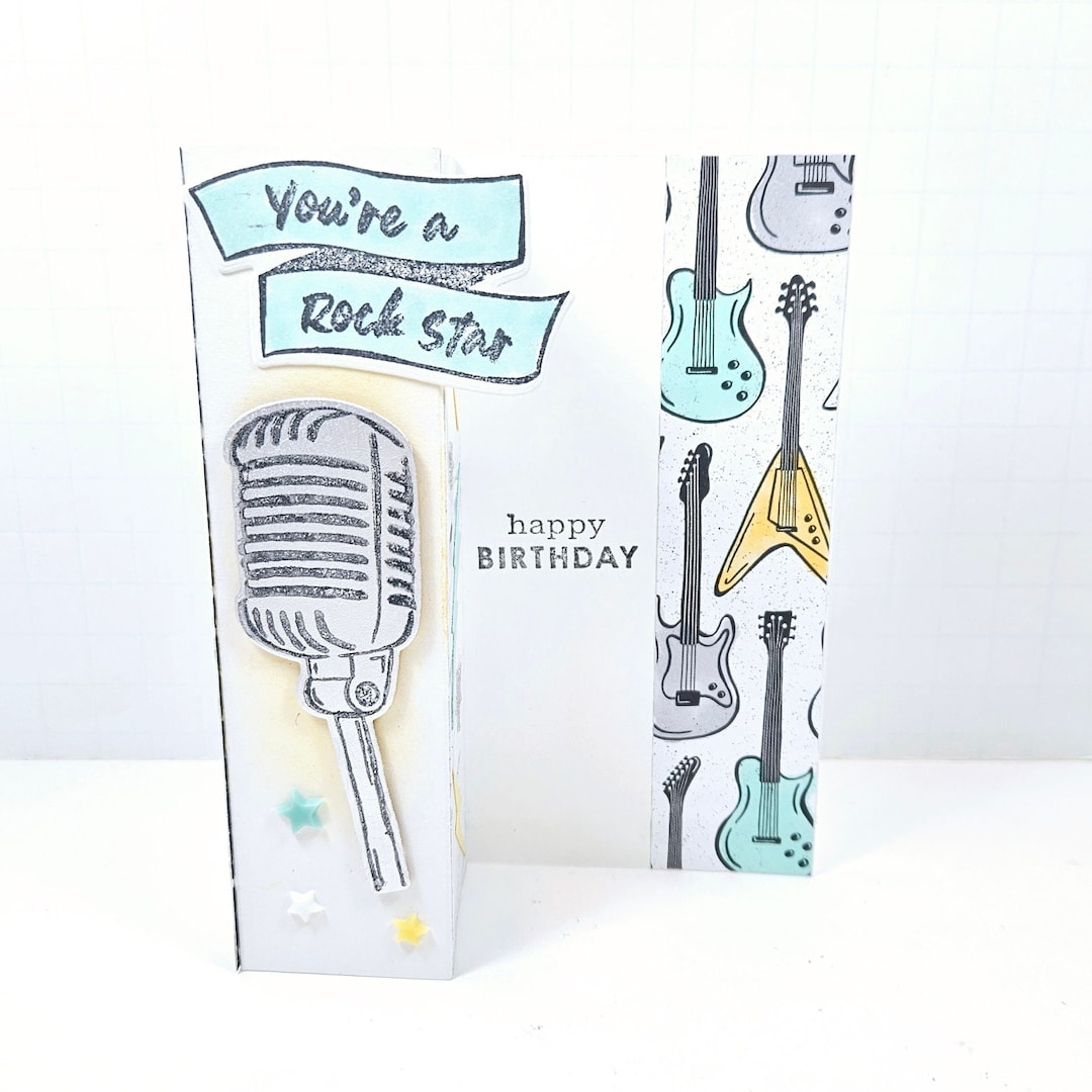 Birthday Card - Rock and Roll Birthday Card - Fancy Fold Birthday ...