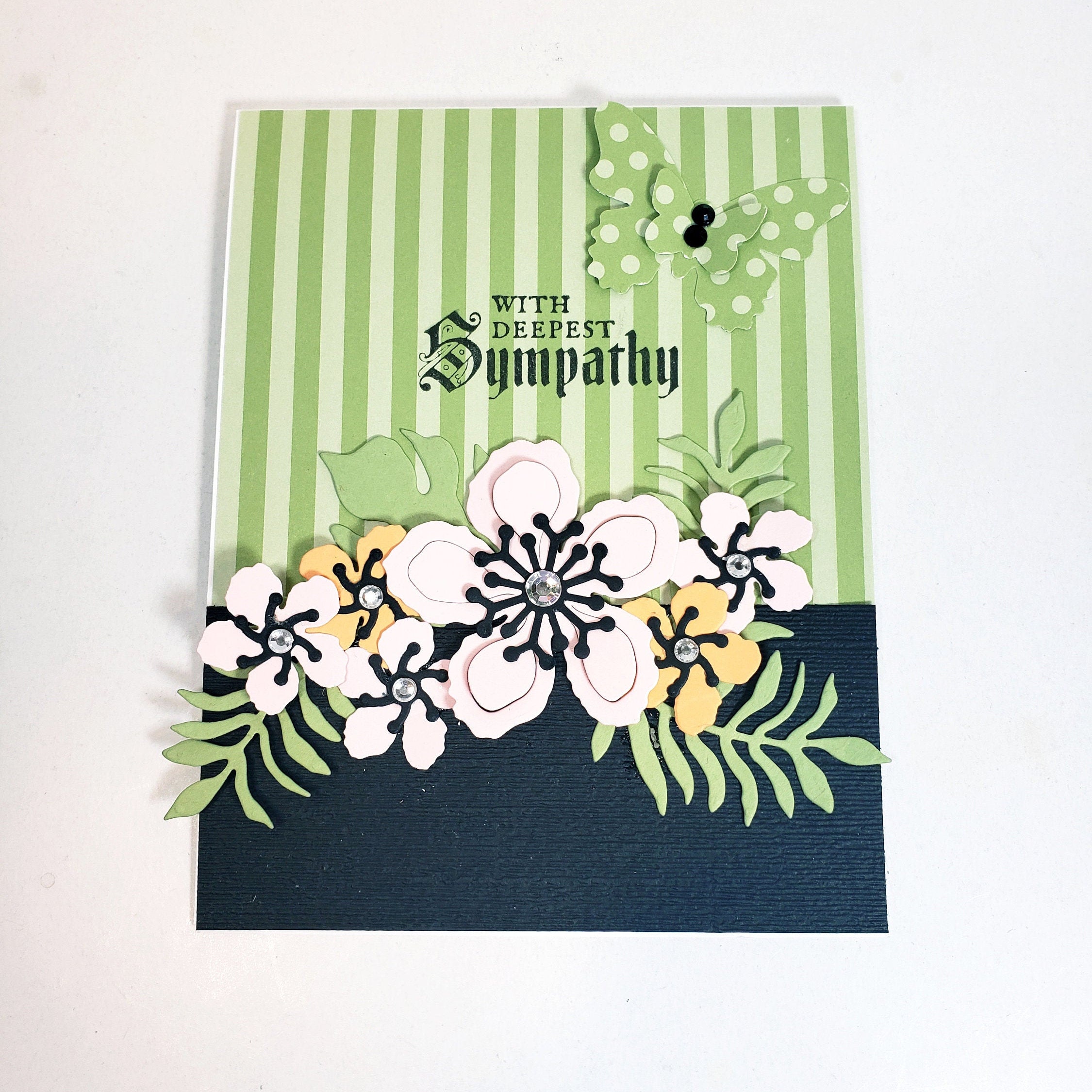 Sympathy Card Floral Sympathy Card With Deepest Sympathy - Etsy