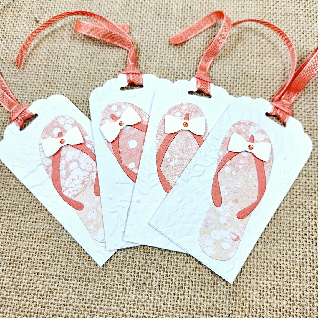 Gift Tags - Flip Flop Gift Tags - Handmade Gift Tags - Party and ...