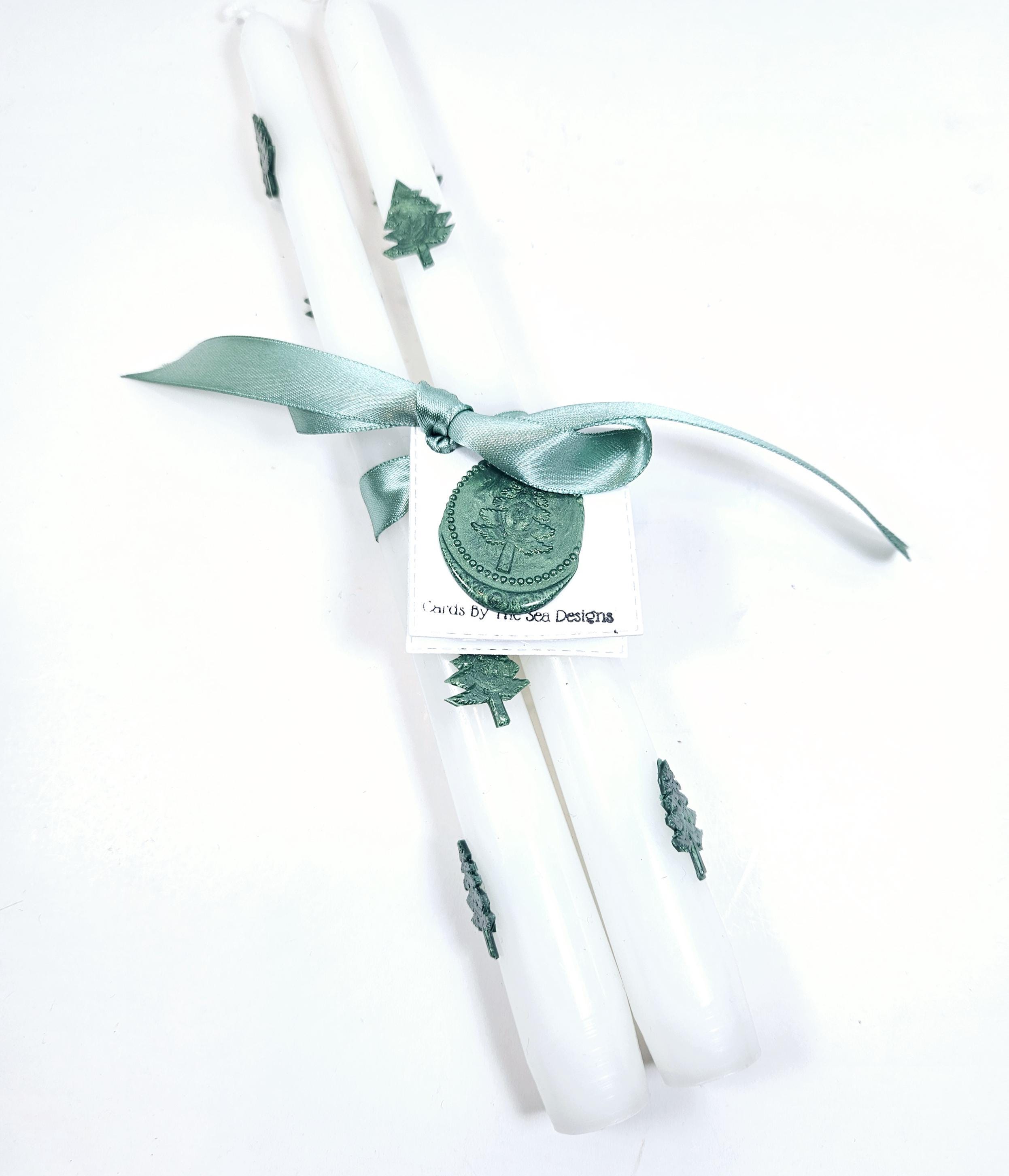 Tapered Candles - Tree Tapered Candles - Holiday Candles - Embellished ...