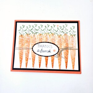 Thank You Card - Carrots Thank You Greeting - Thanks a Bunch - Blank ...