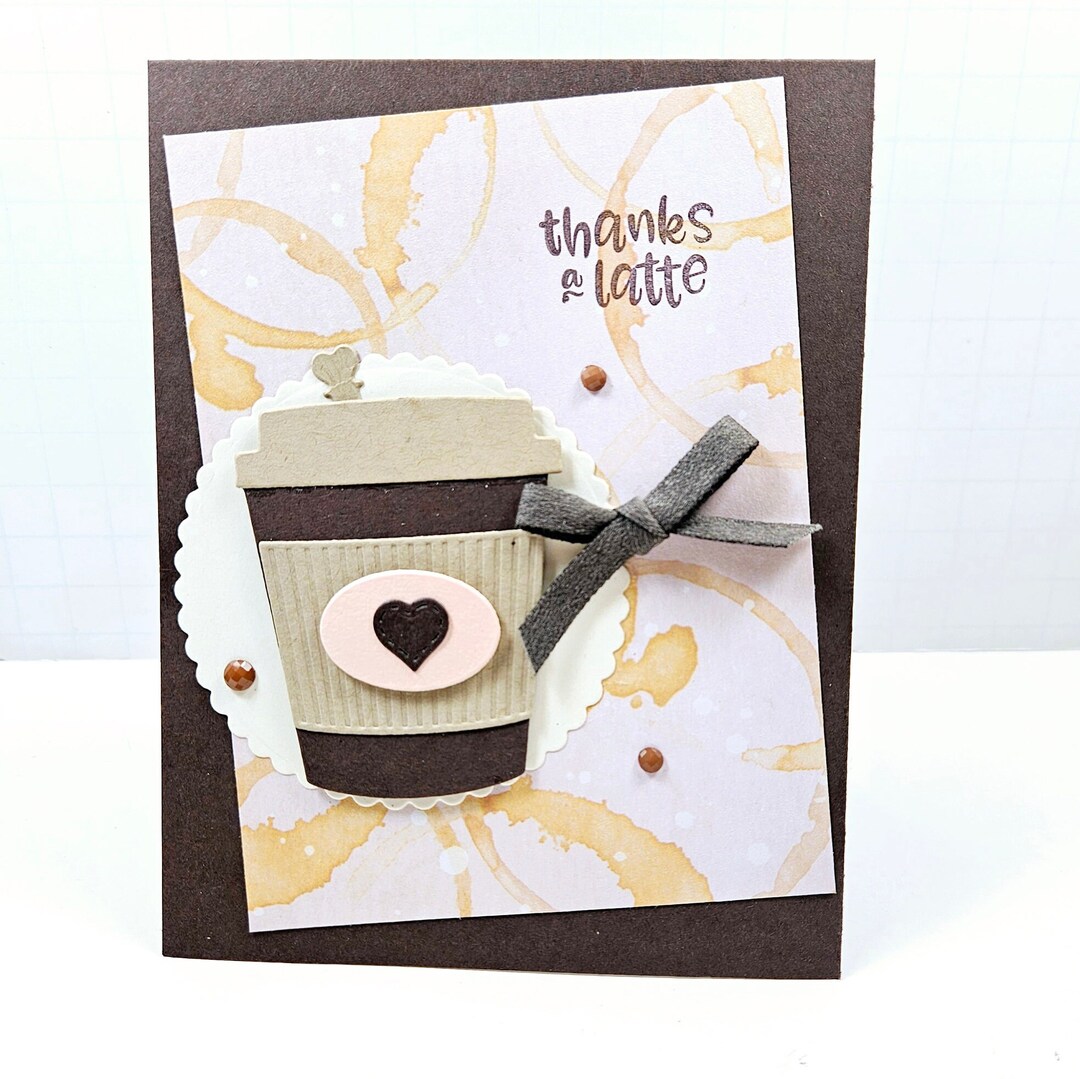 Thank You Card Coffee Cup Thank You Card Thanks a Latte Coffee Rings ...