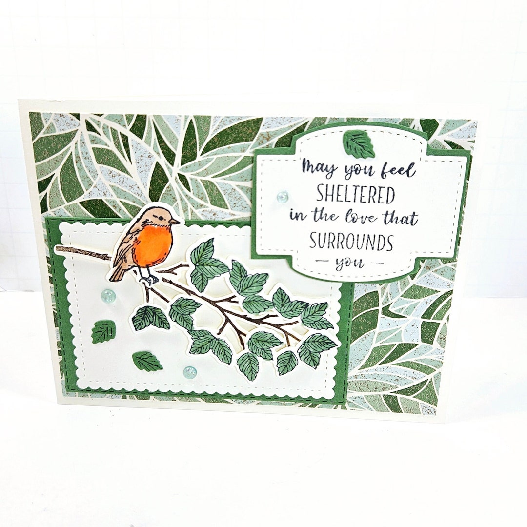 Sympathy Card - Leaf Design Sympathy Card - Bird on a Branch Sympathy ...