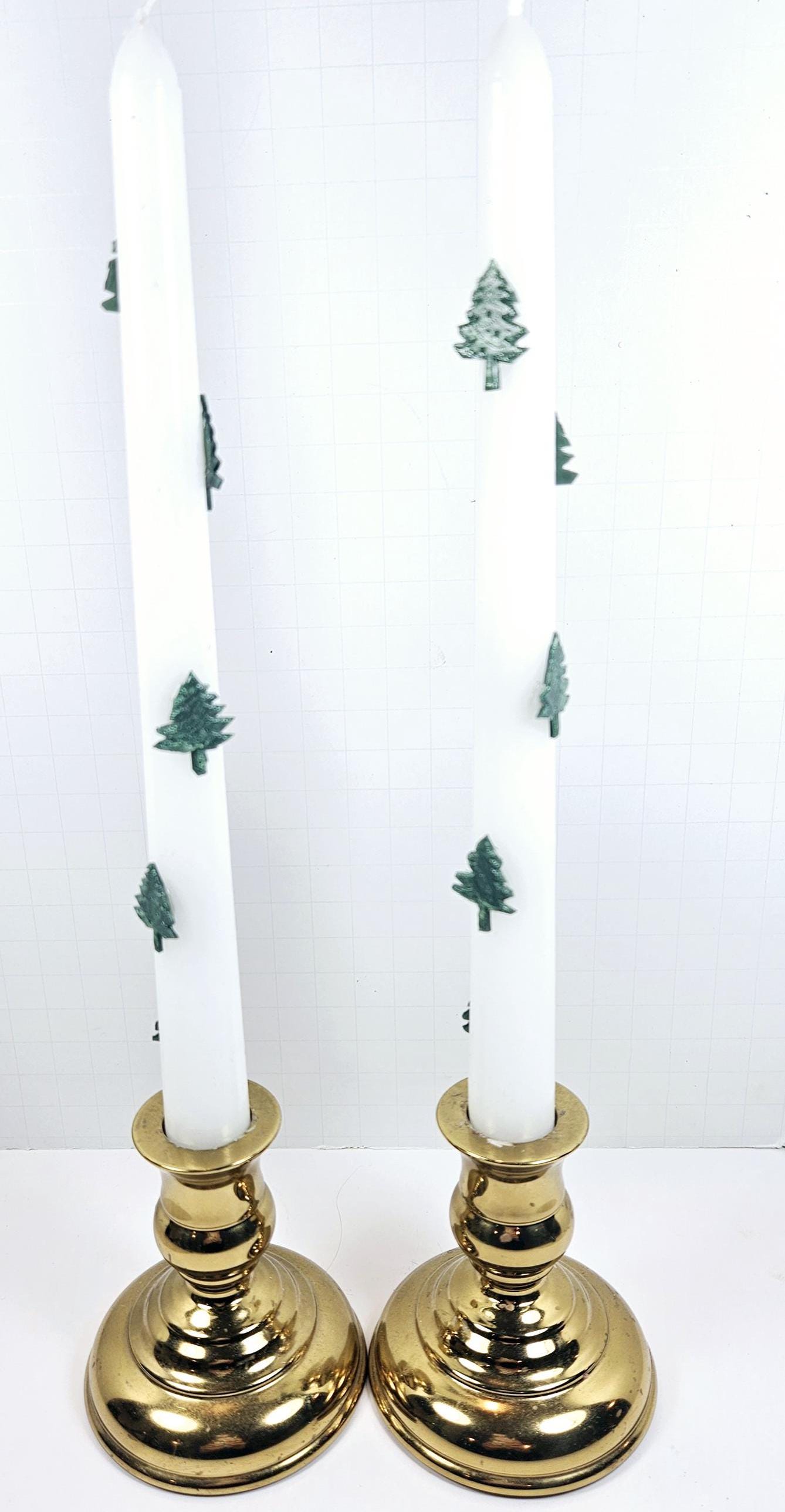 Tapered Candles - Tree Tapered Candles - Holiday Candles - Embellished ...