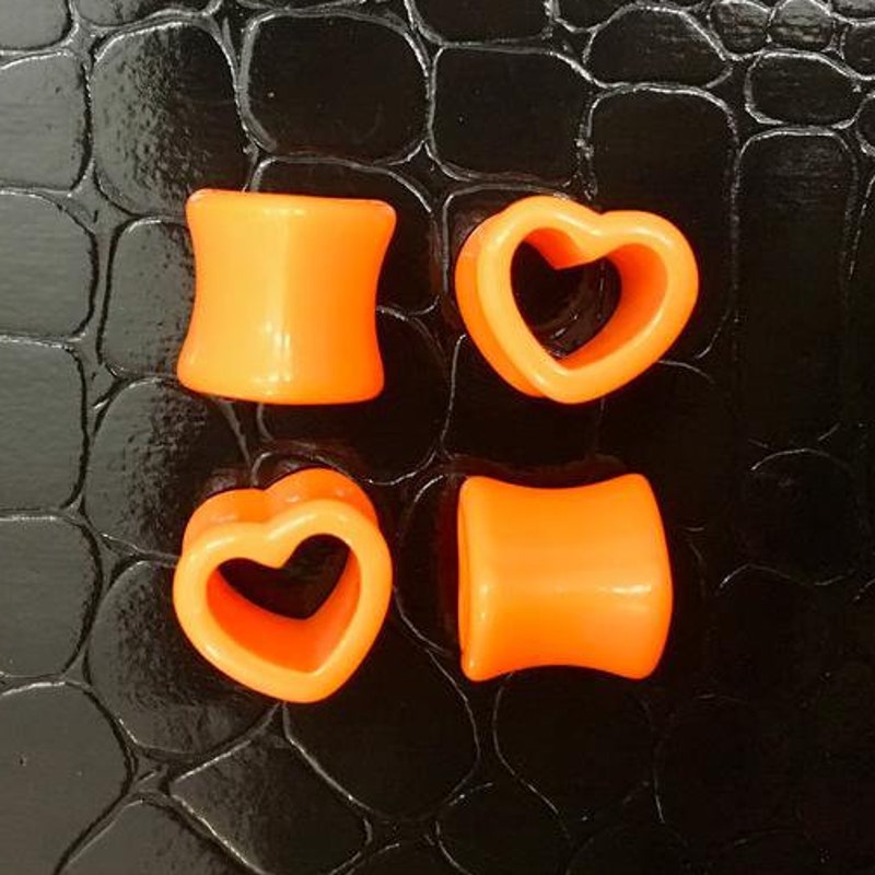 Heart Shaped Ear Tunnels - Etsy