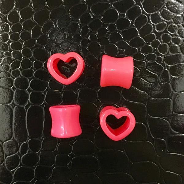 Universal Love Pink Heart Shaped Ear Plugs Gauges Tunnels - Etsy