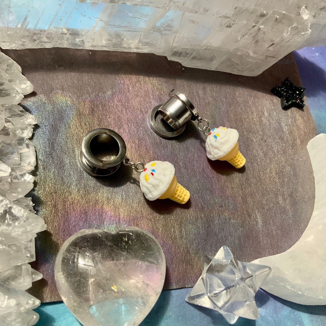 Vanilla Ice Cream With Sprinkles Gauges Stretched Ear Plugs - Etsy