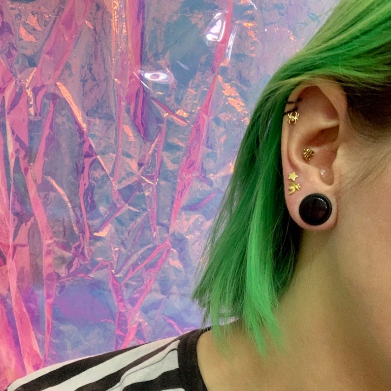 Black Non-flare Acrylic Ear Plugs Stretchers Gauges Pair/kit | Etsy