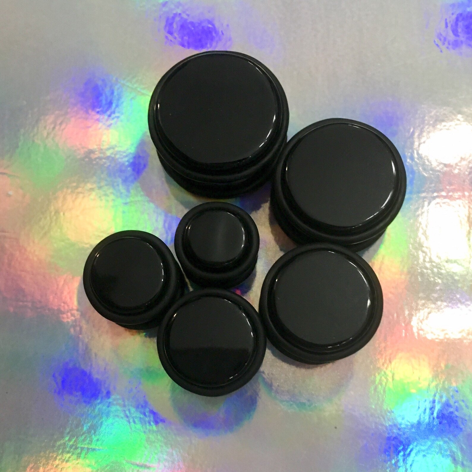 Black Non-flare Acrylic Ear Plugs Stretchers Gauges Pair/kit | Etsy