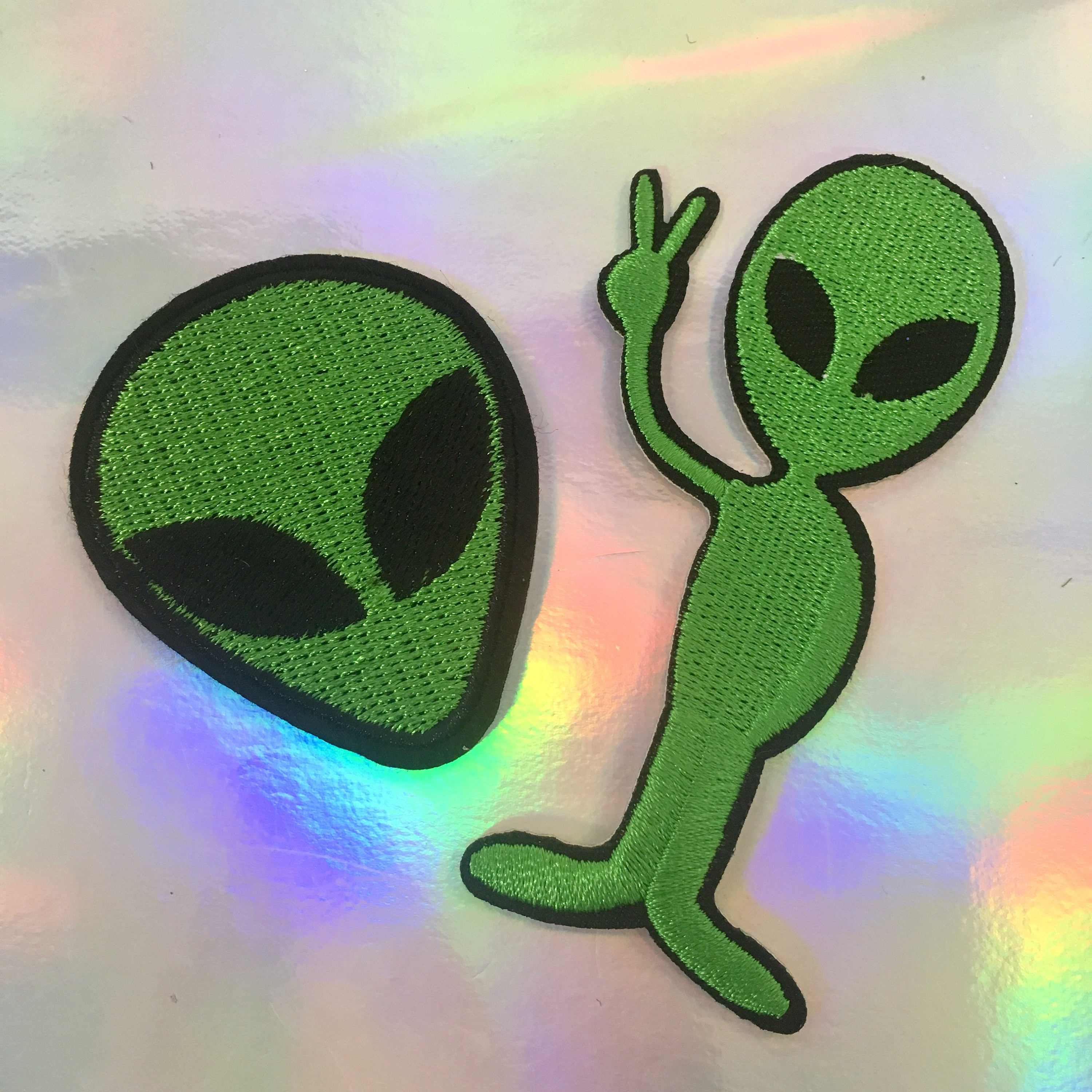 Alien Patch Iron on Embroidered Patch Alien Head Cyberpunk | Etsy