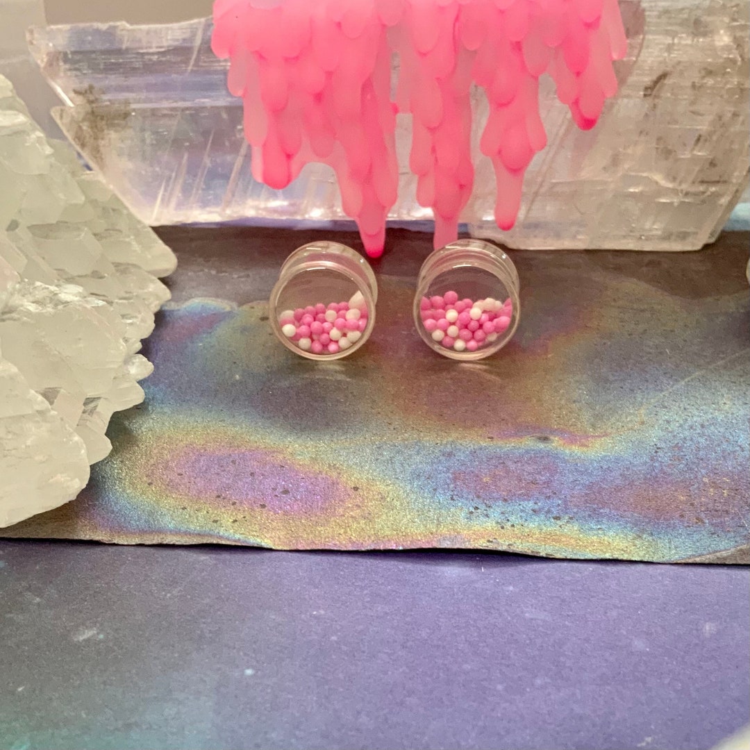Laffi Taffy Pop Rox Ear Plugs Gauges Tunnels Pink White Sprinkles ...
