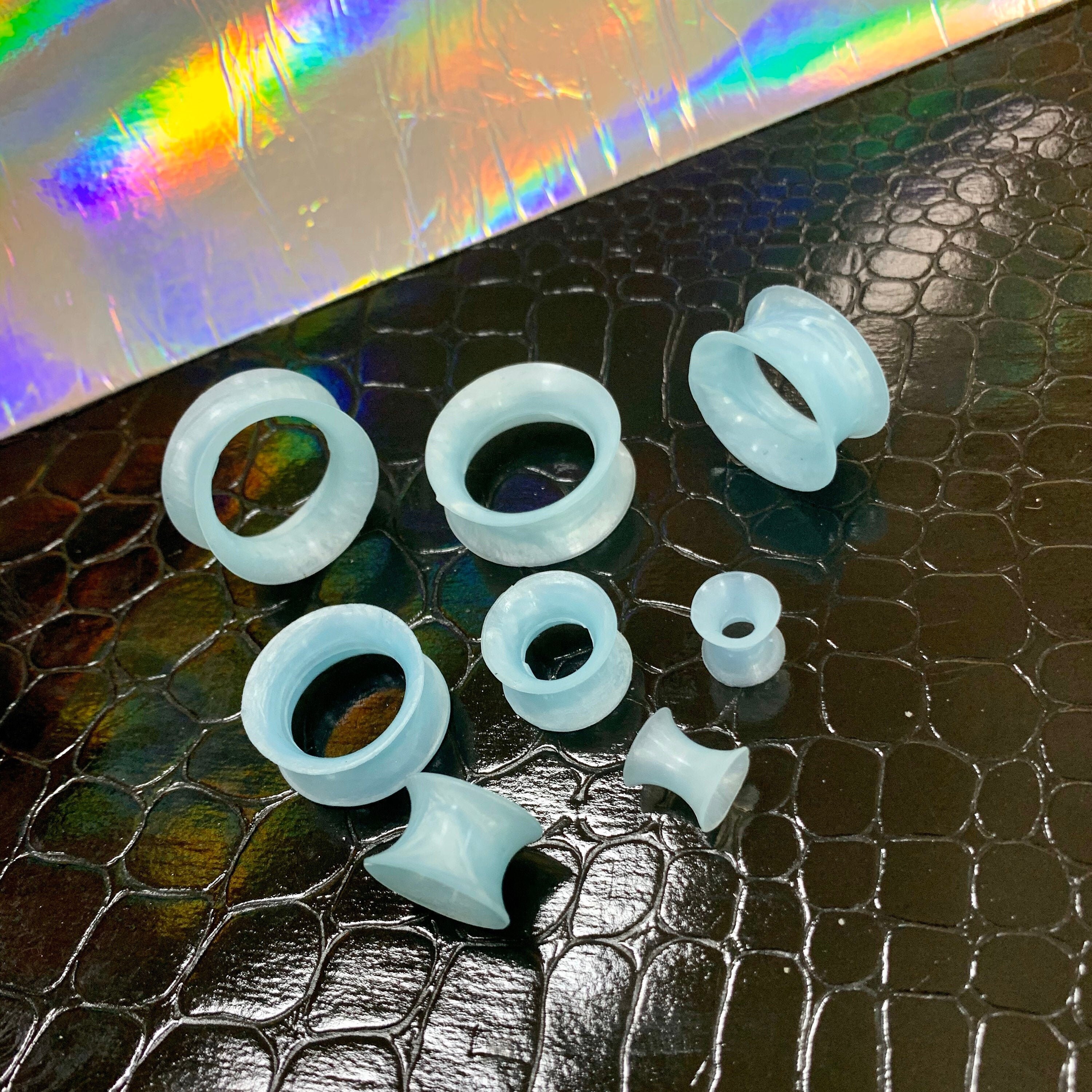 Larimar Alien Skinz Pearlescent Blue Soft Silicone Ear Plugs | Etsy