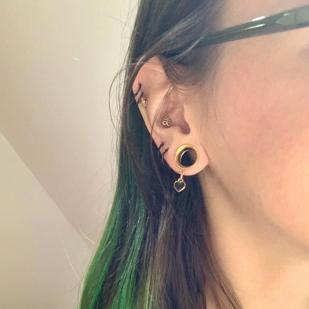 You're My Heart, Baby Dangle Gauges Gold Steel Ear Plugs Tunnels Tiny ...