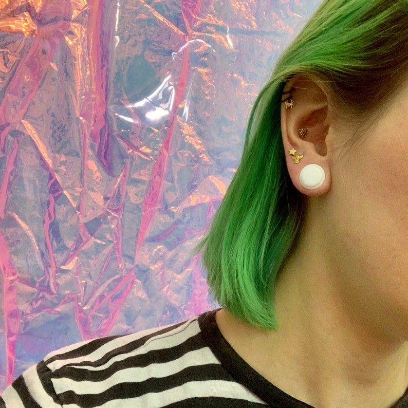 White Non-flare Acrylic Ear Plugs Stretchers Gauges Pair/kit | Etsy