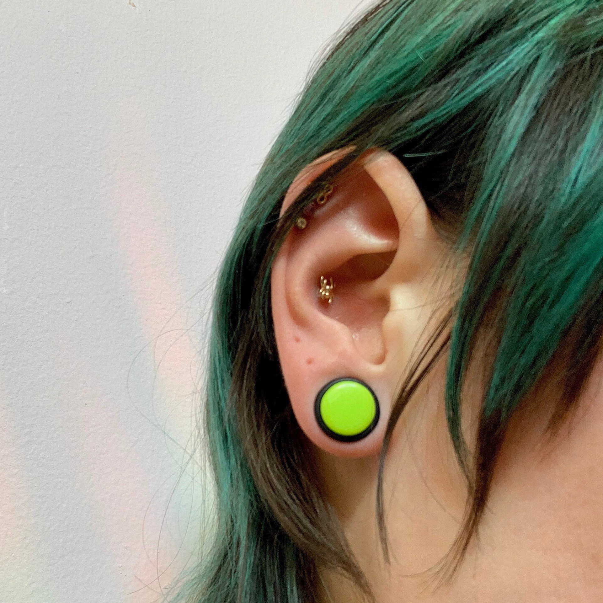 Neon Green Non-flare Acrylic Ear Plugs Stretchers Gauges - Etsy