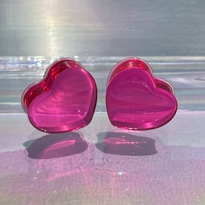 Up to 2" Raspberry Love Heart Shaped Ear Plugs Gauges Hearts Berry Pink ...