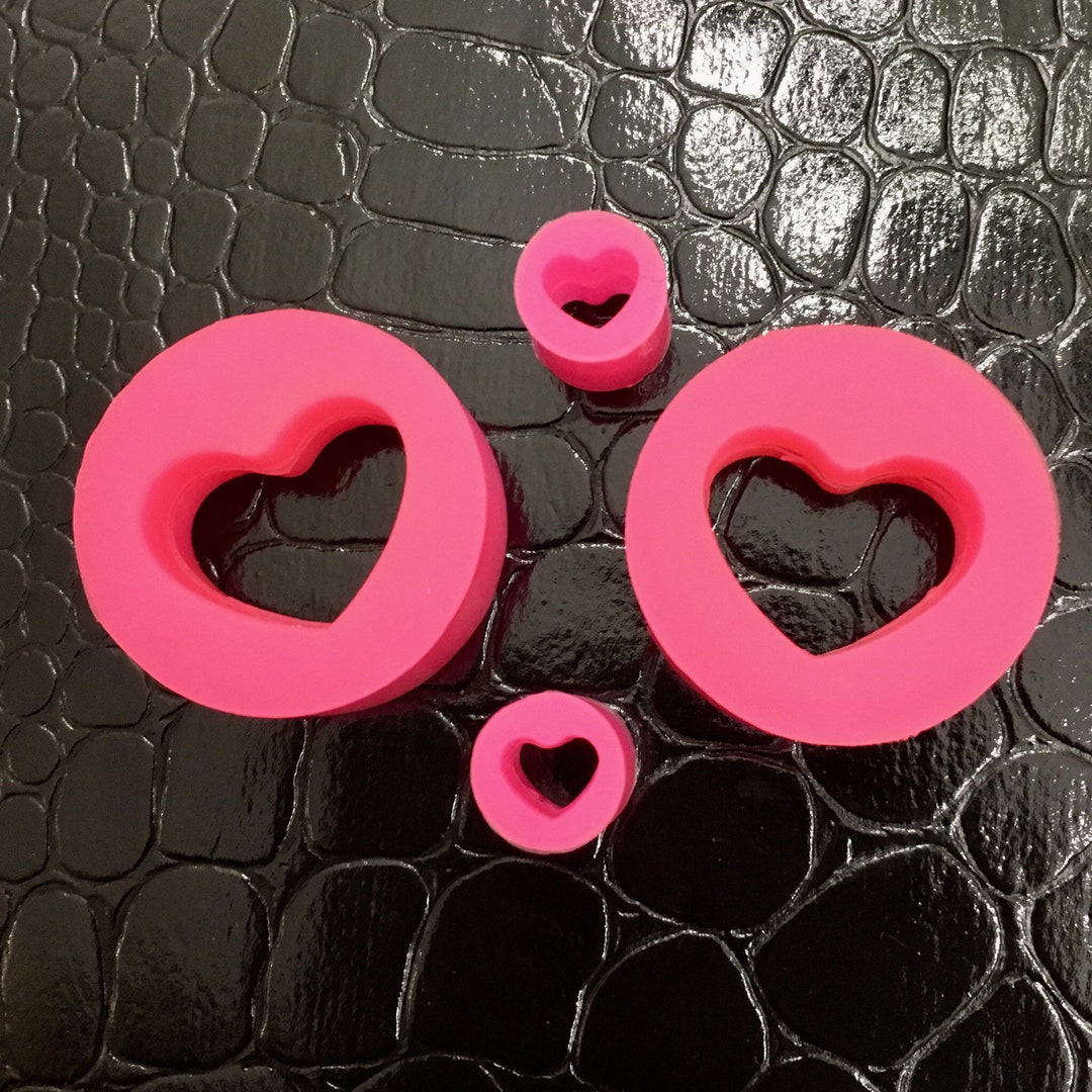 Pink Tender Heart Silicone Soft Flexible Ear Plugs Gauges Tunnels ...