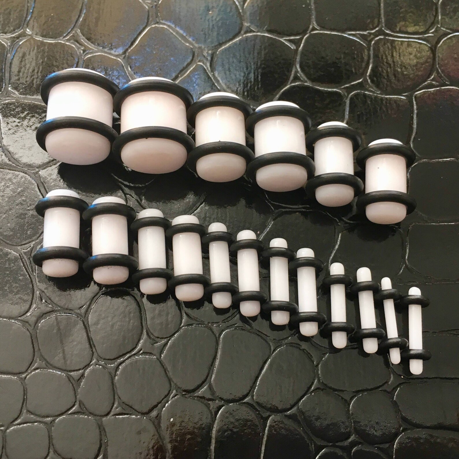 White Non-flare Acrylic Ear Plugs Stretchers Gauges Pair/kit | Etsy