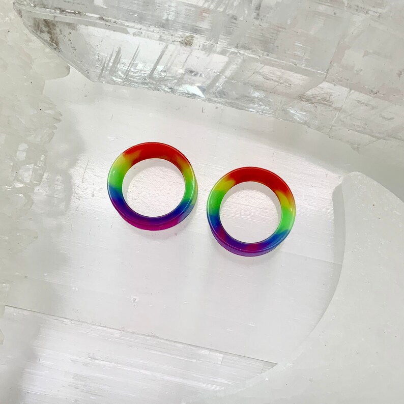 Rainbow Swirl Alien Skinz Thin Silicone Soft Ear Plugs Tunnels - Etsy