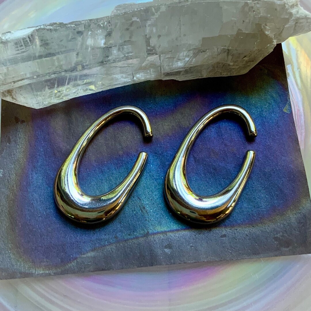 Everlasting Priestess Silver Ear Weights Steel Oval Weight Weighted ...