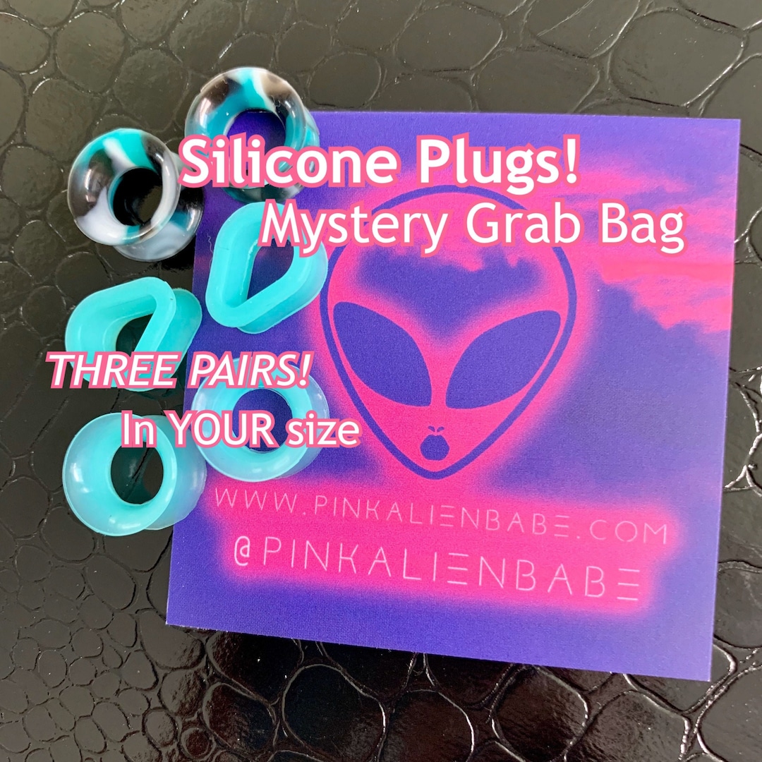 Silicone Plugs & Tunnels Grab Bag in Your Size! Mystery Box Gift Swag ...