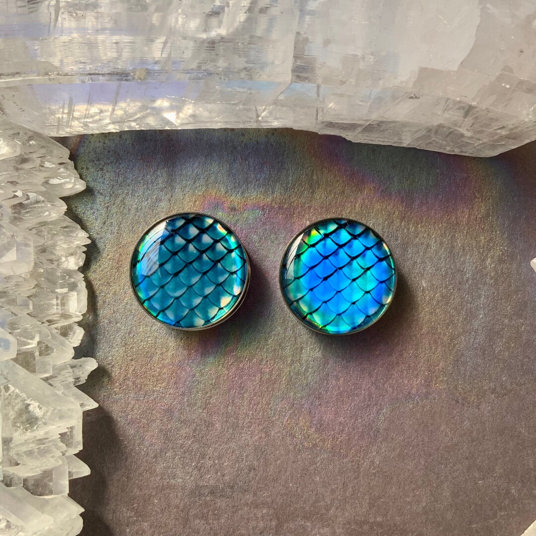 Holographic Mermaid Magic Ear Plugs Gauges Tunnels Iridescent Dragon ...