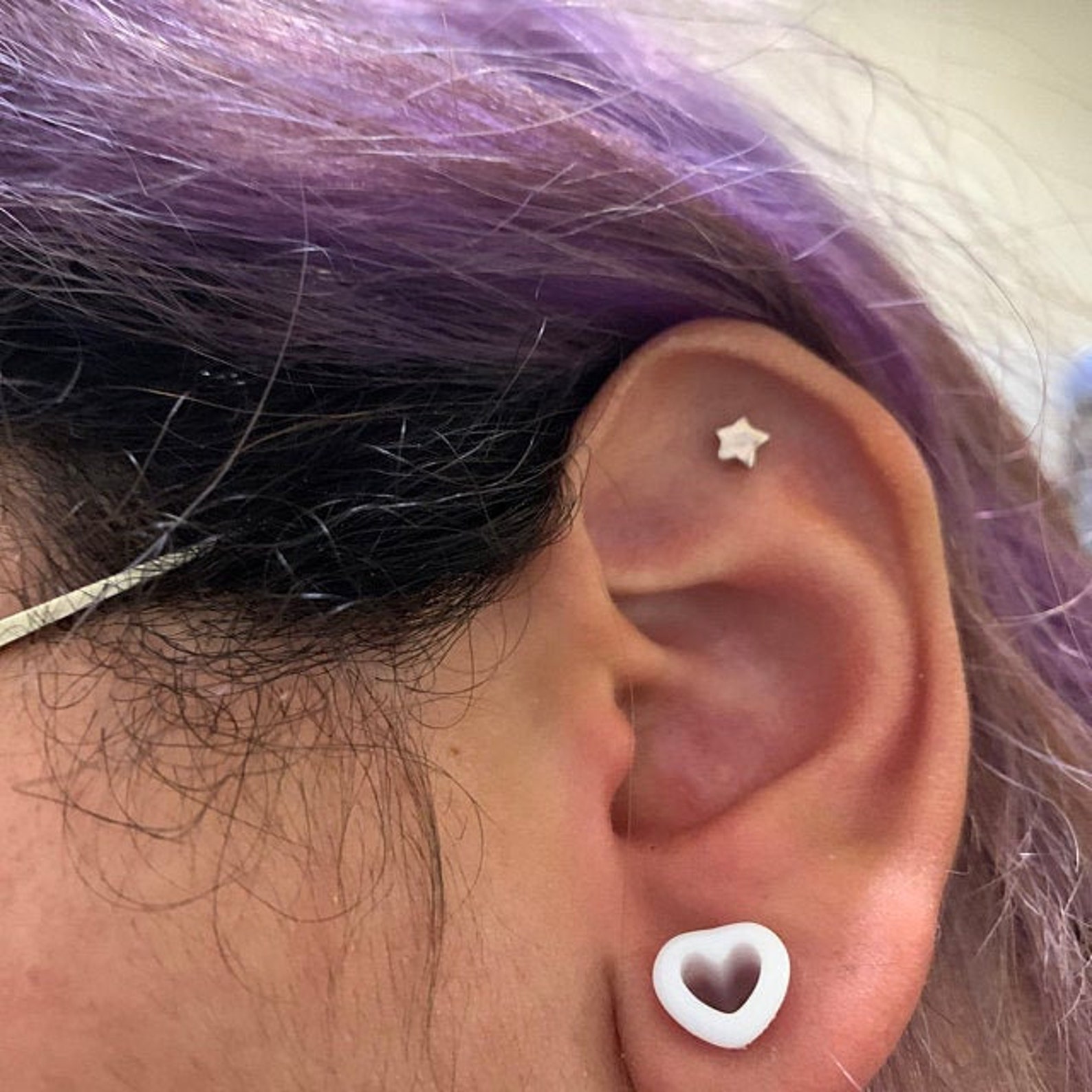 Day Love White Heart Shaped Ear Plugs Gauges Tunnels Hearts - Etsy