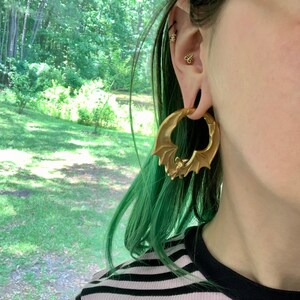 Ancient Vampire Gold Bat Ear Weights Bats Steel Hangers Pair Ear Weight ...