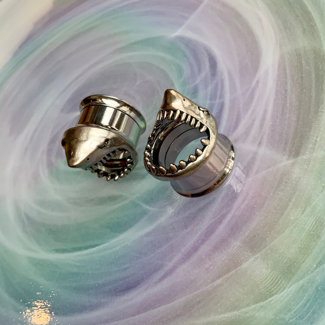 JAWS 3D Shark Steel Ear Plugs Sharks Horror Ocean Teeth Halloween ...