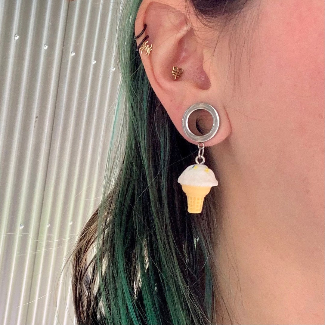 Vanilla Ice Cream With Sprinkles Gauges Stretched Ear Plugs Earrings ...