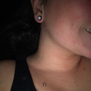 White Non-flare Acrylic Ear Plugs Stretchers Gauges Pair/kit 14g 12g ...